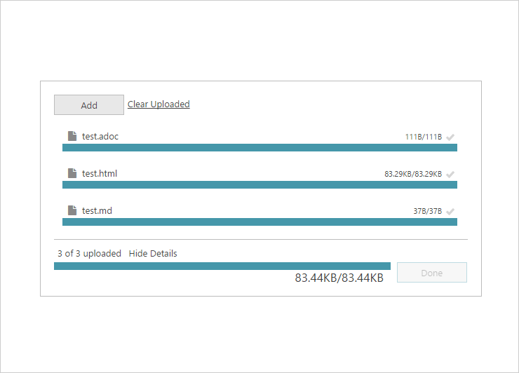 File Upload Component Javascripthtml5 And Jquery Ignite Ui