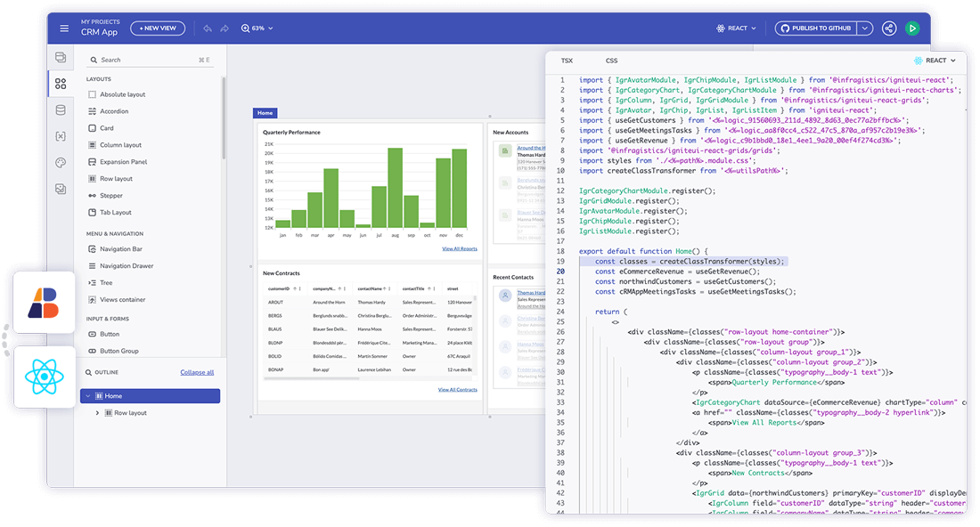 React App Builder With Instant Code Generation App Builder